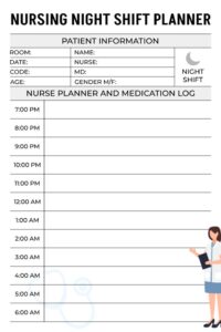 Nursing Night Shift Planner Template for Better Organization
