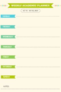 Weekly Academic Planner – Customizable and Printable Template