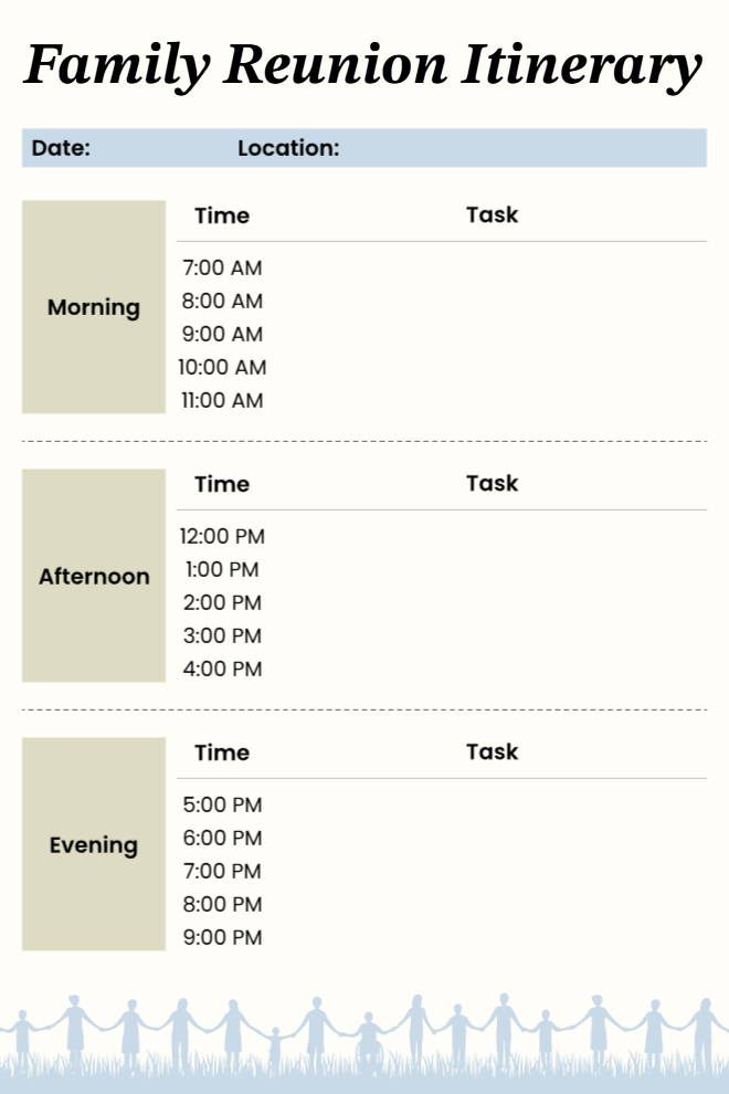 Download 2026 Family Reunion Itinerary Planner - Easy Planning