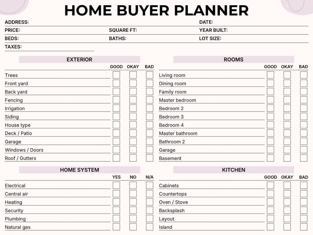 Download Checklist for Home Buyer Planner to Avoid Mistakes
