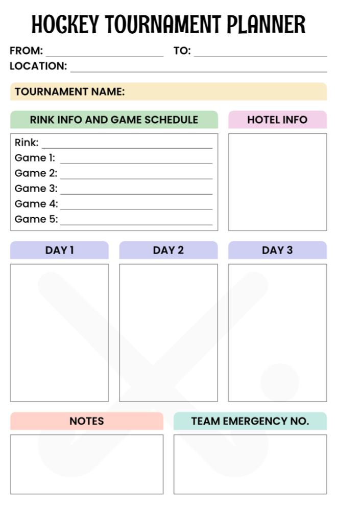 Download Free Hockey Tournament Planner - Stay Organized