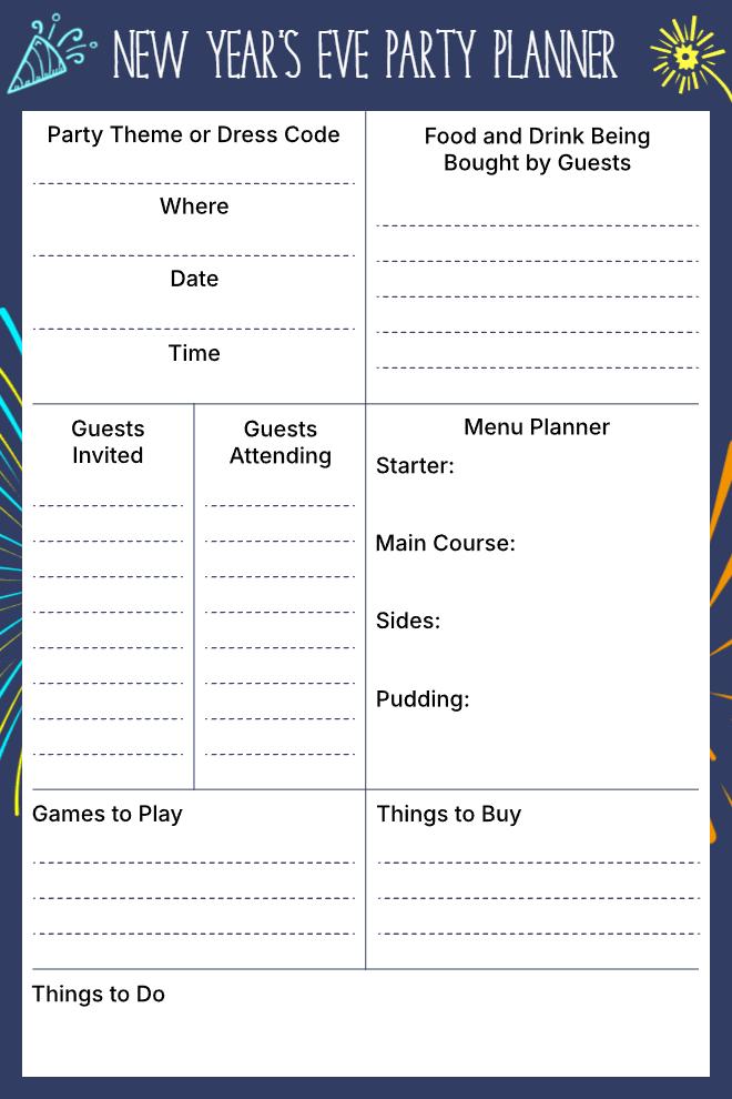 Download New Year's Eve Celebration Party Planner - Stress Free